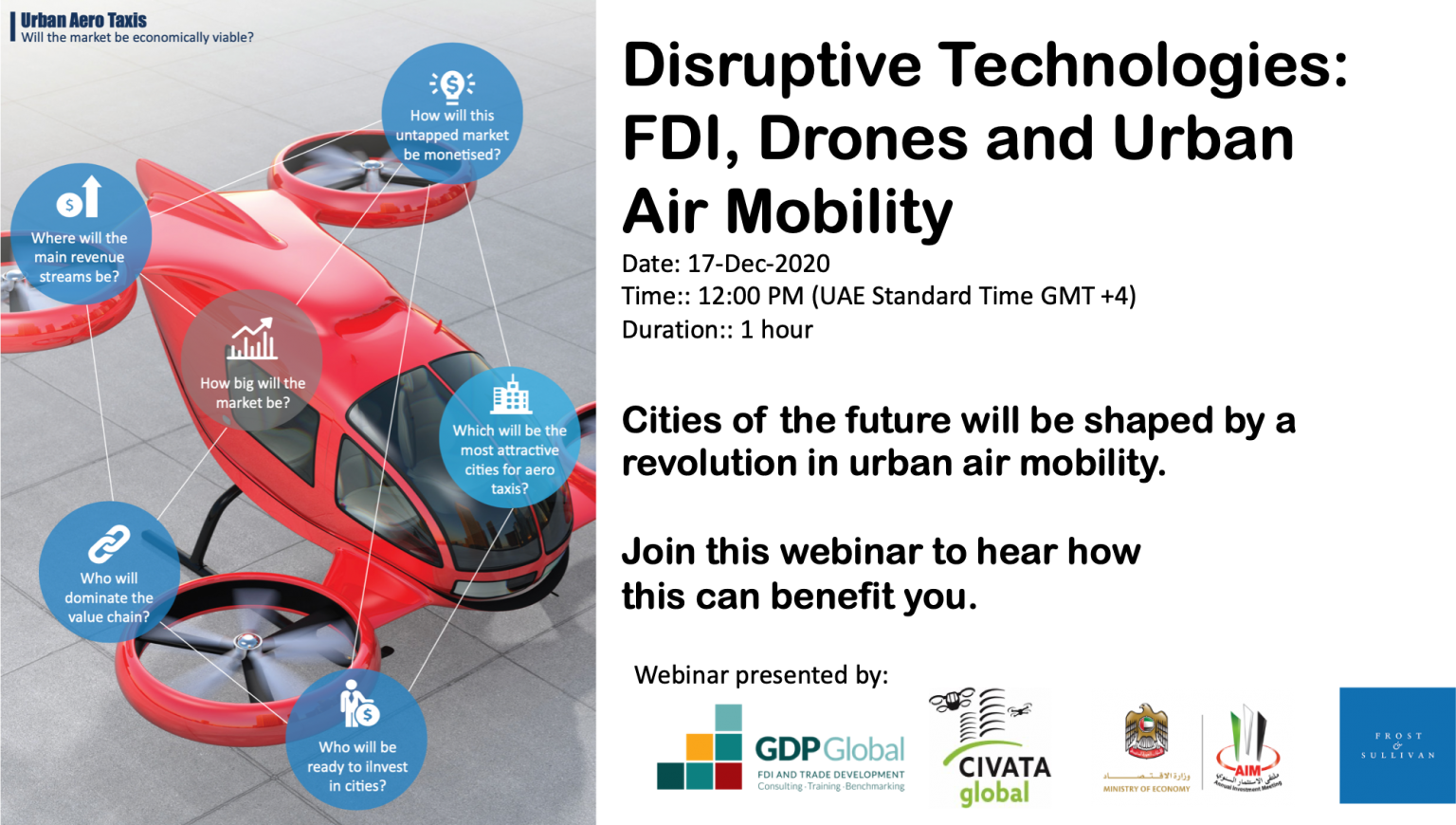 FDI, Drones and Urban Air Mobility Webinar: 17 Dec 2020 – GDP Global Development Limited